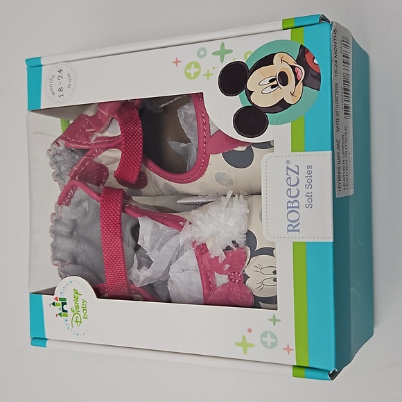 Disney | Shoes | Nib Robeez Hey Minnie Leather Mary Janes 824 Months ...